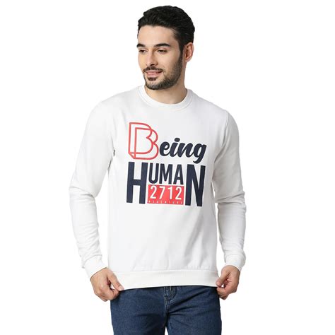 Being Human Regular Fit Men Crew Neck Sweatshirt White