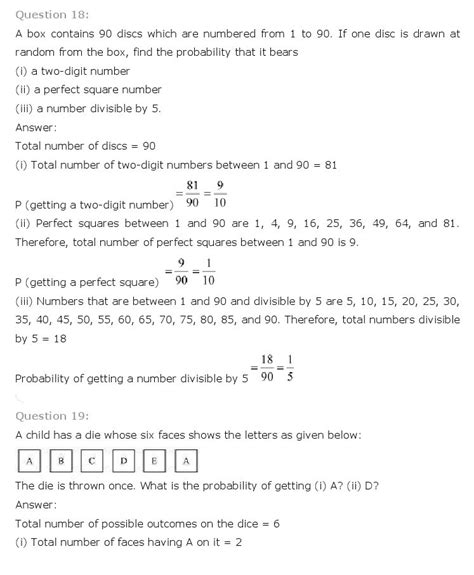 Probability Class 10 Mathematics Ncert Solutions