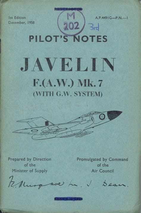Gloster Javelin Flight Manuals