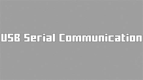 USB Serial Communication YouTube