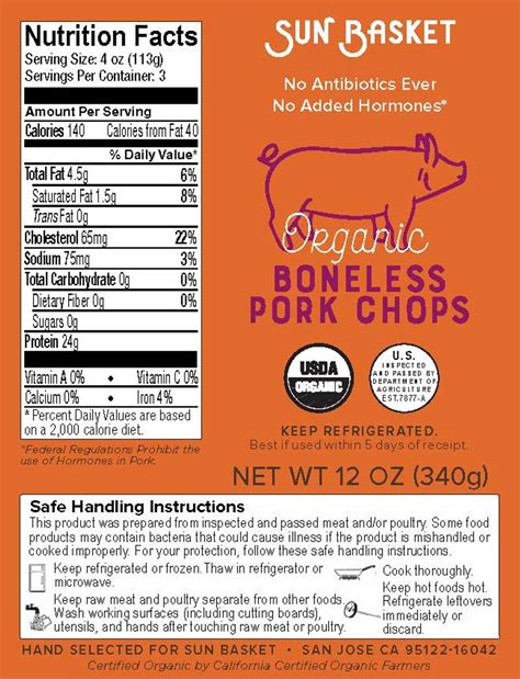 Nutritional Information Pork Loin Gqnfro