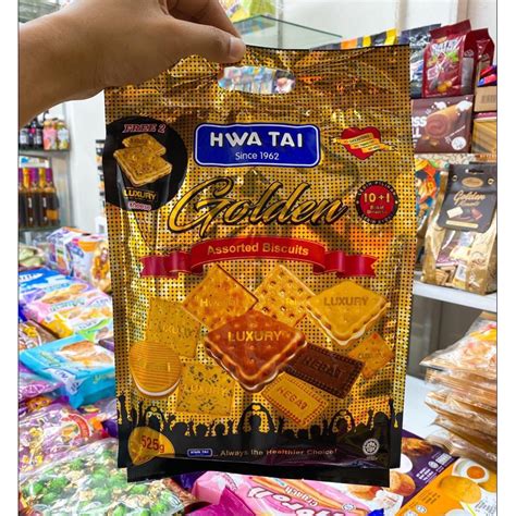 ขนมบิสกิตขนมปังแบบรวม Golden Assorted Biscuit Hwa Tai ขนาด 505g Shopee Thailand