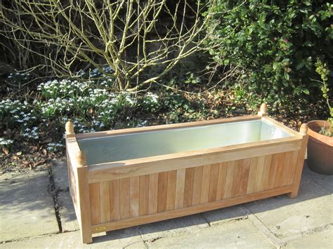 Luxury Rectangular Teak Garden Planters Chic Teak