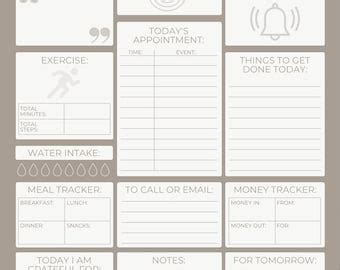 Daily Planner Printable Pdf Printable To Do List Daily Etsy