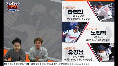 롯데 더 이상 봄데는 없다 이강철 김현수 인터뷰 논란 베이스볼 런치 브런치 라이브 녹화 20230316 오전 10시 Youtube