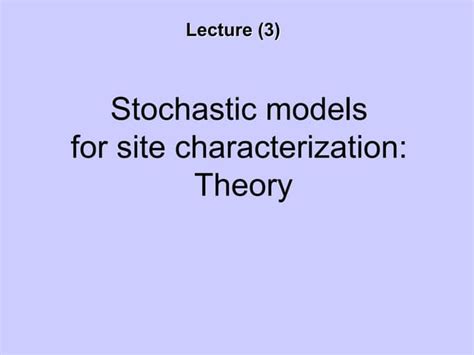 Lecture 3 Stochastic Hydrology Pdf Physics Science