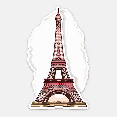 Premium Photo Eiffel Tower Cute Sticker White Background