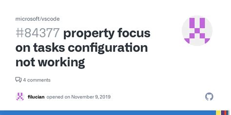 Property Focus On Tasks Configuration Not Working Issue Microsoft Vscode GitHub