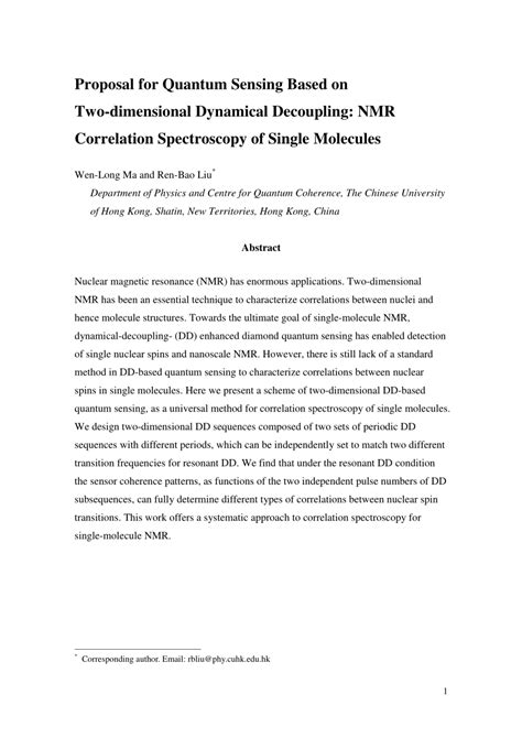 Pdf Proposal For Quantum Sensing Based On Two Dimensional Dynamical