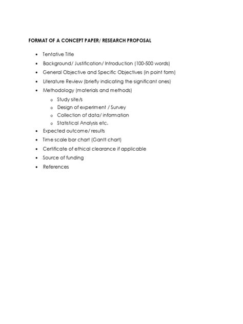 Format Of A Concept Paper Research Proposal Pdf