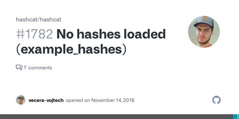 no hashes loaded example hashes · issue 1782 · hashcat hashcat · github