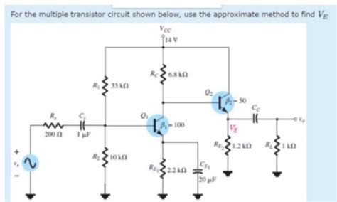 solved for the multiple transistor circuit shown below use 44 off