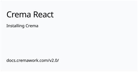 Installing Crema Crema React