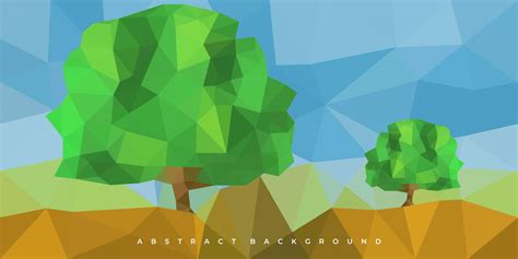 Abstract Modern Tree Landscape Low Poly Background Vector Vector Art At Vecteezy