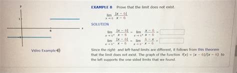 Solved EXAMPLE Prove That The Limit Does Not Exist Lim Chegg