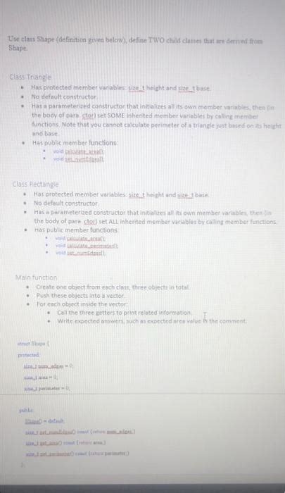 Solved In C Please Thank You Shape Class Triangle Chegg
