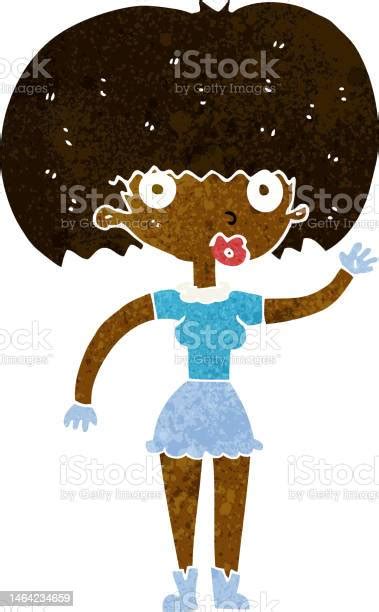 말풍선이 있고 손 흔드는 여자 귀여운에 대한 스톡 벡터 아트 및 기타 이미지 귀여운 기이함 낙서 드로잉 Istock