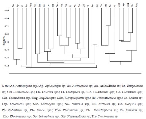cluster analysis based on bray curtis similarity matrix of the most