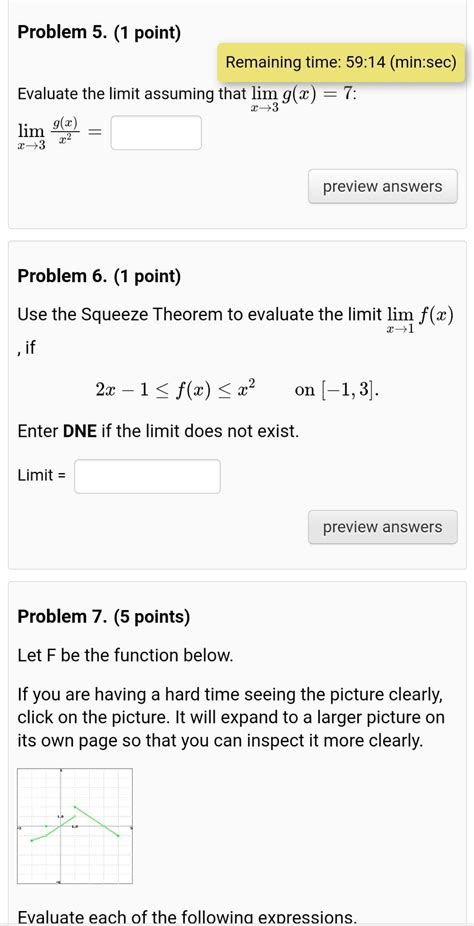 solved problem 1 3 points part 1 evaluate the limit