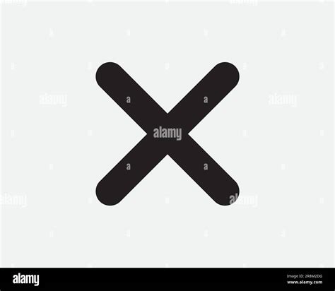 Cross Mark Icon X Delete Cancel Close Rejected Wrong Error Vote Fail Denied Black White Sign