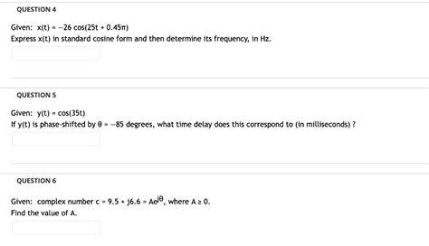solved given x t 34sin 33t 0 36π express x t in standard