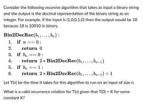 solved consider the following recursive algorithm that takes