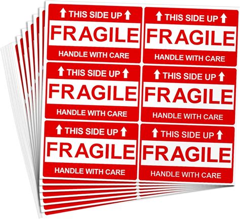 X Inch Fragile Stickers For Shipping Pcs Fragile Labels Strong Adhesive Fragile Stickers