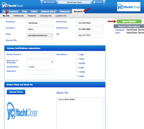 How To Update Your Personal Contact Information Yachtcloser Help Center