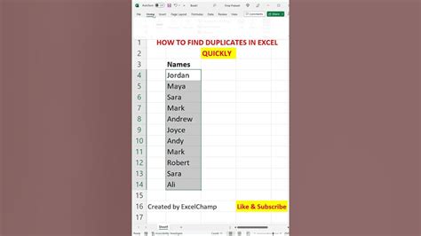 Find Duplicates In Excel Quickly Shorts Excel Exceltips Youtube