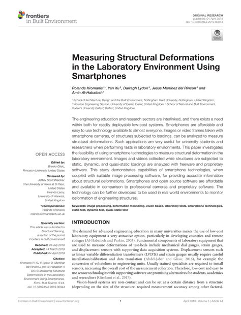 Pdf Measuring Structural Deformations In The Laboratory Environment