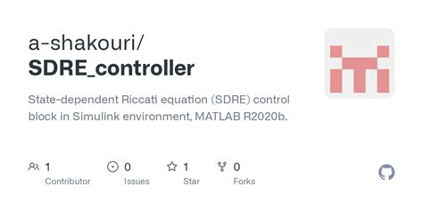 Github A Shakourisdrecontroller State Dependent Riccati Equation