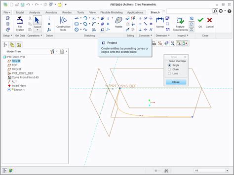 menu project additional export cad cam creo parametric ptc