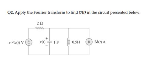 Solved Q Apply The Fourier Transform To Find V T In The Chegg