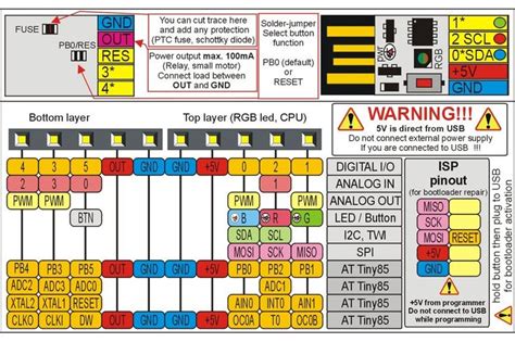 picoduino attiny85 arduino rgb led wiring diagram