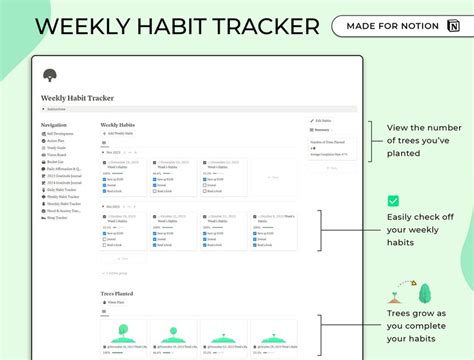 Notion Habit Tracker 2023 2024 Notion Template Aesthetic Notion