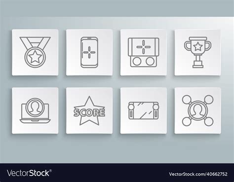 Set Line Create Account Screen Smartphone Vector Image
