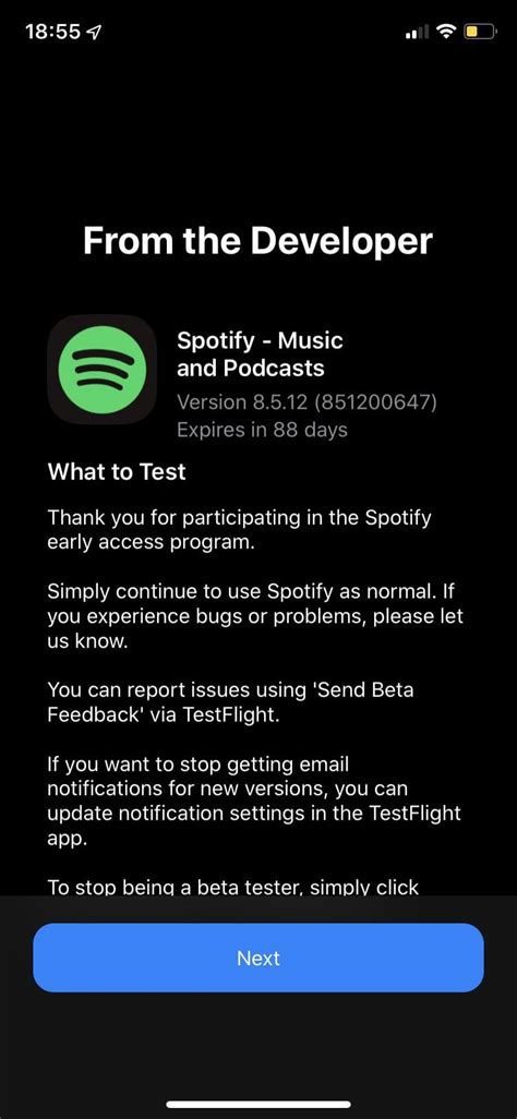 Feature Upon Opening A Testflight App For The First Time After Updating It You Will Now See