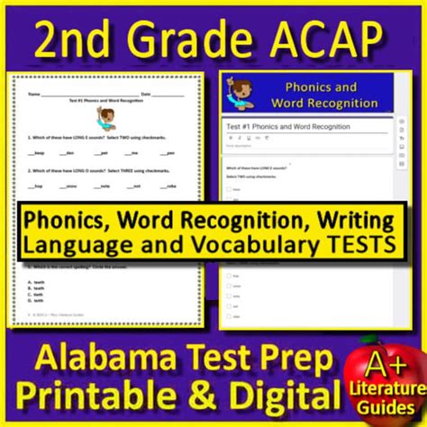2nd Grade Acap Ela Practice Tests Alabama Phonics Word Recognition Writing