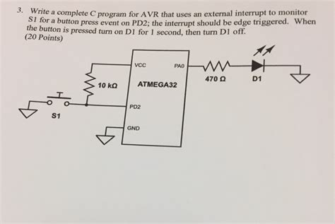 Solved Write a complete C program for AVR that uses an | Chegg.com