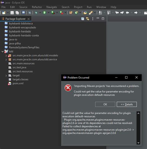 problema ao importar o projeto tdd e java testes automatizados com