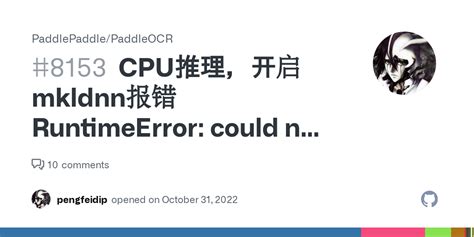 cpu推理，开启mkldnn报错 runtimeerror could not execute a primitive · issue