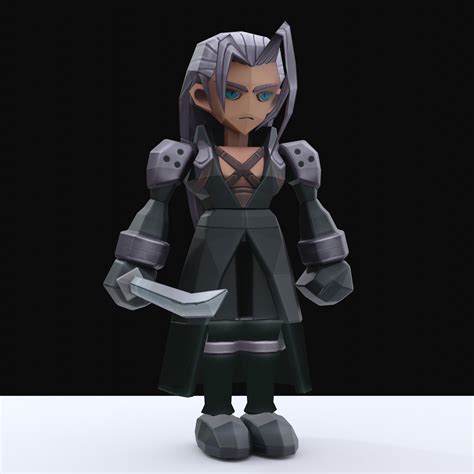 Файл Stl Sephiroth Final Fantasy Vii Chibi Low Poly 🌐 3mf ・Модель 3d