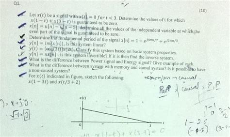 Solved Let X T Be A Signal With X T For T