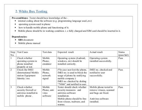 test cases for testing mobile phone