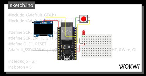 Pantalla Y Pulsador Wokwi ESP32 STM32 Arduino Simulator