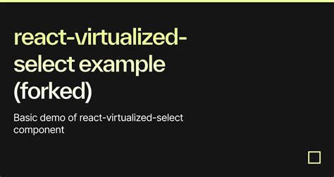 React Virtualized Select Example Forked Codesandbox
