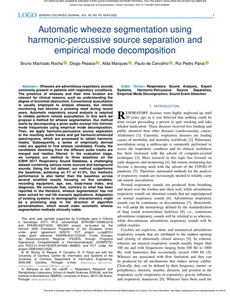 Pdf Automatic Wheeze Segmentation Using Harmonic Percussive Source