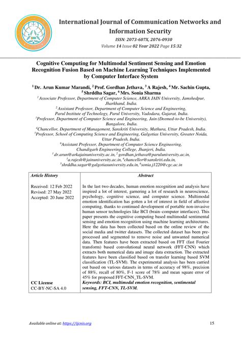 Pdf Cognitive Computing For Multimodal Sentiment Sensing And Emotion