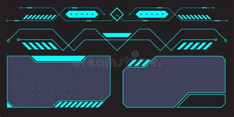 hud digital futuristic user interface horizontal frame sci fi high