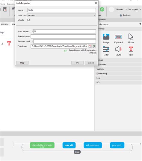 How To Input Several Videos Into Excel To Be Added As A Condition For Loop In Psychopy Builder